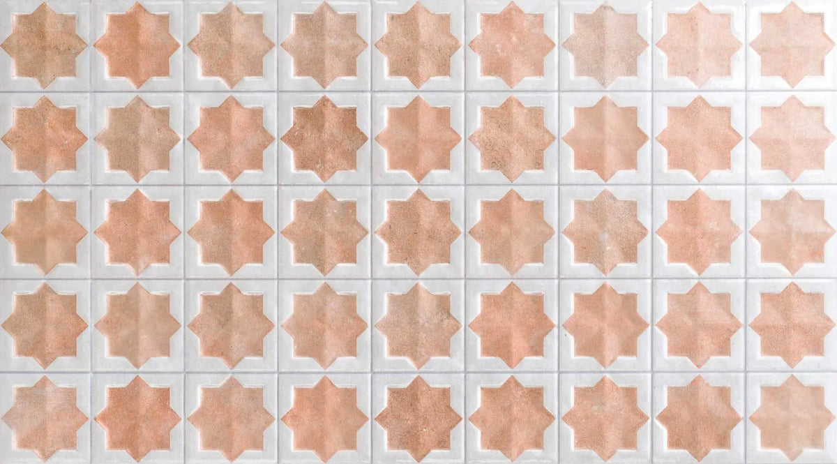 CUT TILE SAMPLE Amara Moroccan Cotto White 31 x 56cm Wall Tiles ...