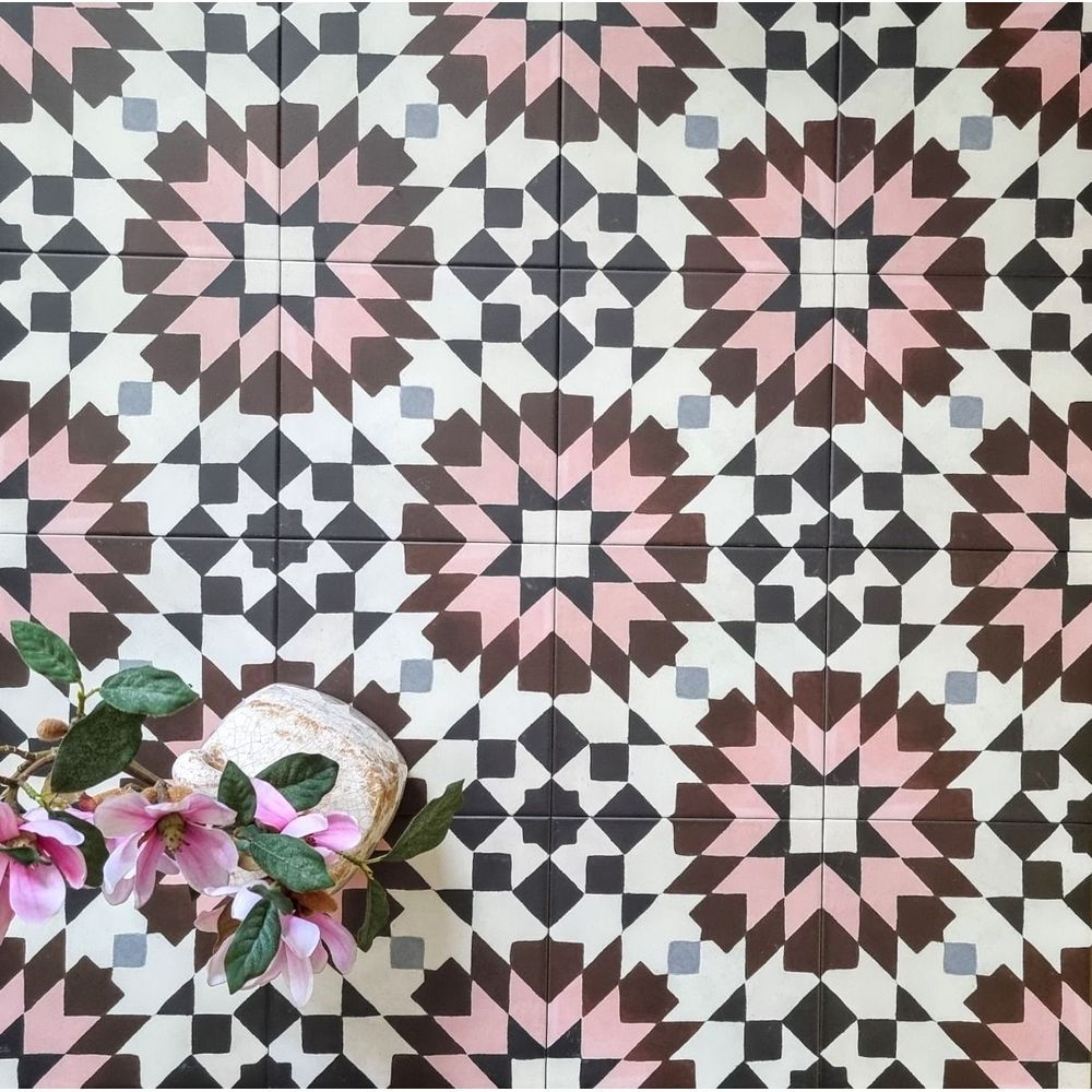 Tijuana Rose Porcelain Moroccan Wall And Floor Tile 20cm X 20cm ...