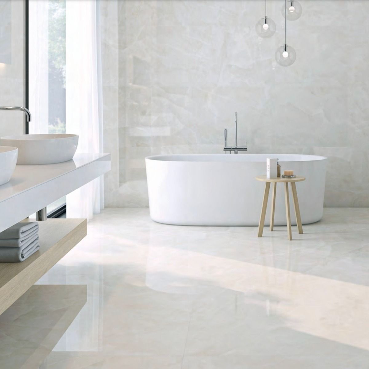 Pomero Polished Marble HOT Wall and Floor Tile 60cm x 60cm — Planet Tiles