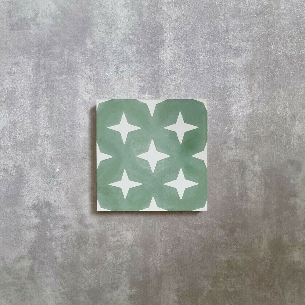 FULL TILE SAMPLE Soho Green 20cm x 20cm — Planet Tiles